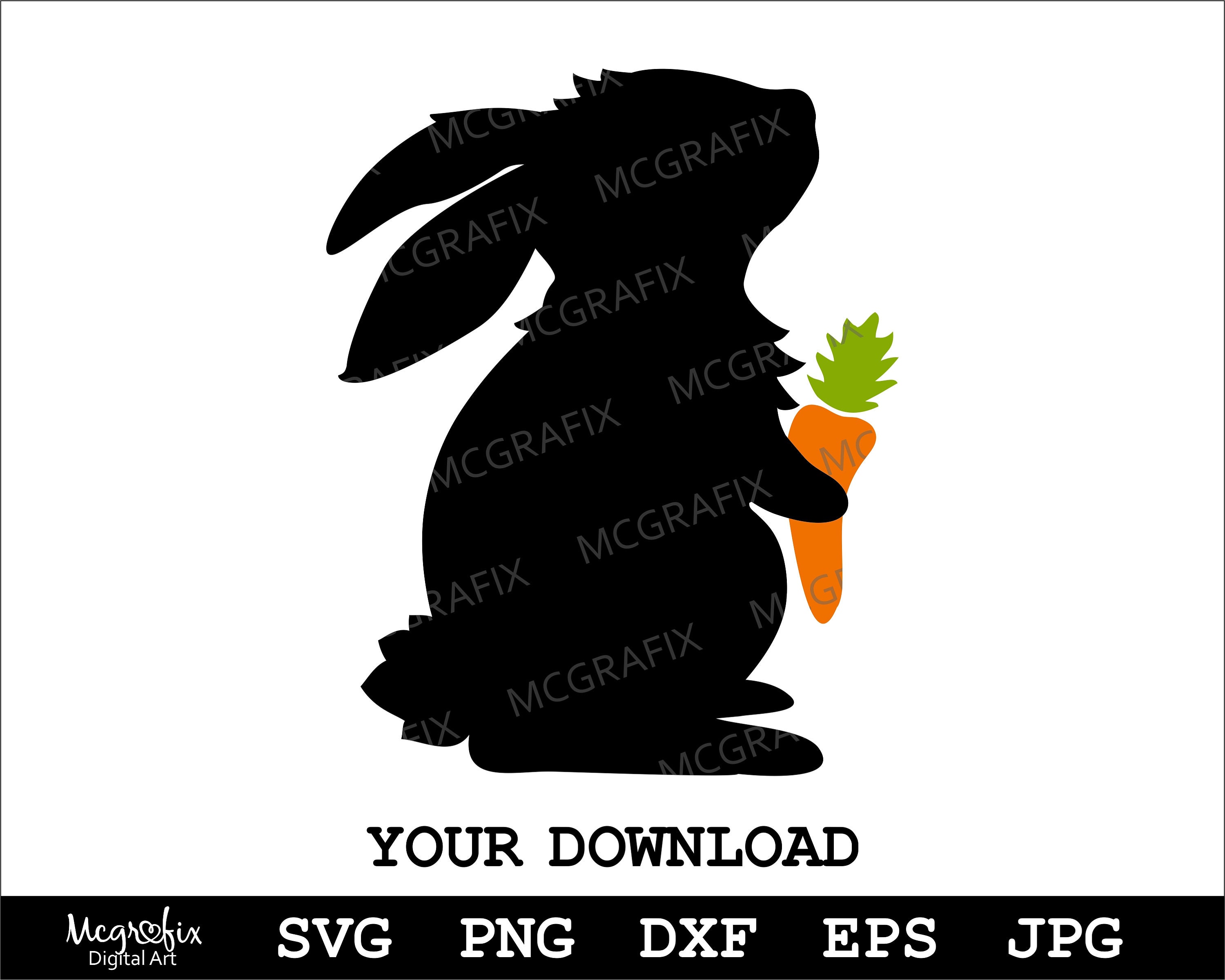 Bunny SVG Bunny With Carrot SVG Cute Bunny SVG Easter | Etsy