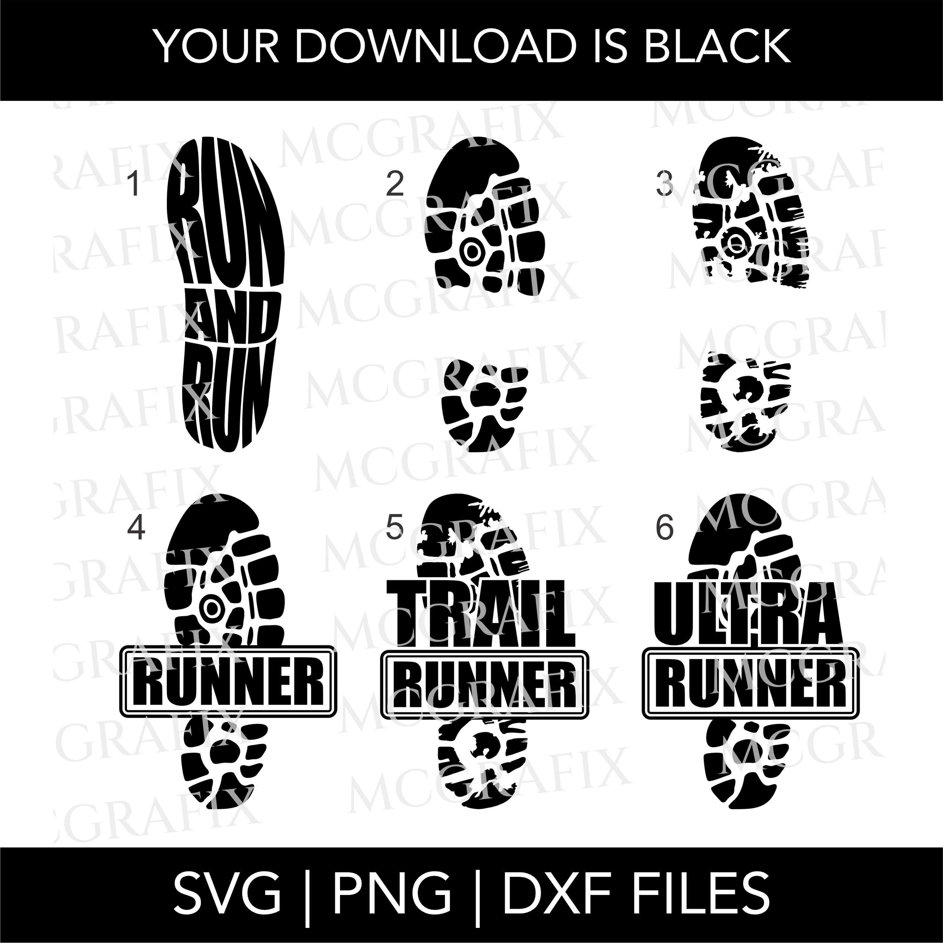 Shoe Print SVG Bundle: Running Footprint Cut Files for Runner Shirts ...