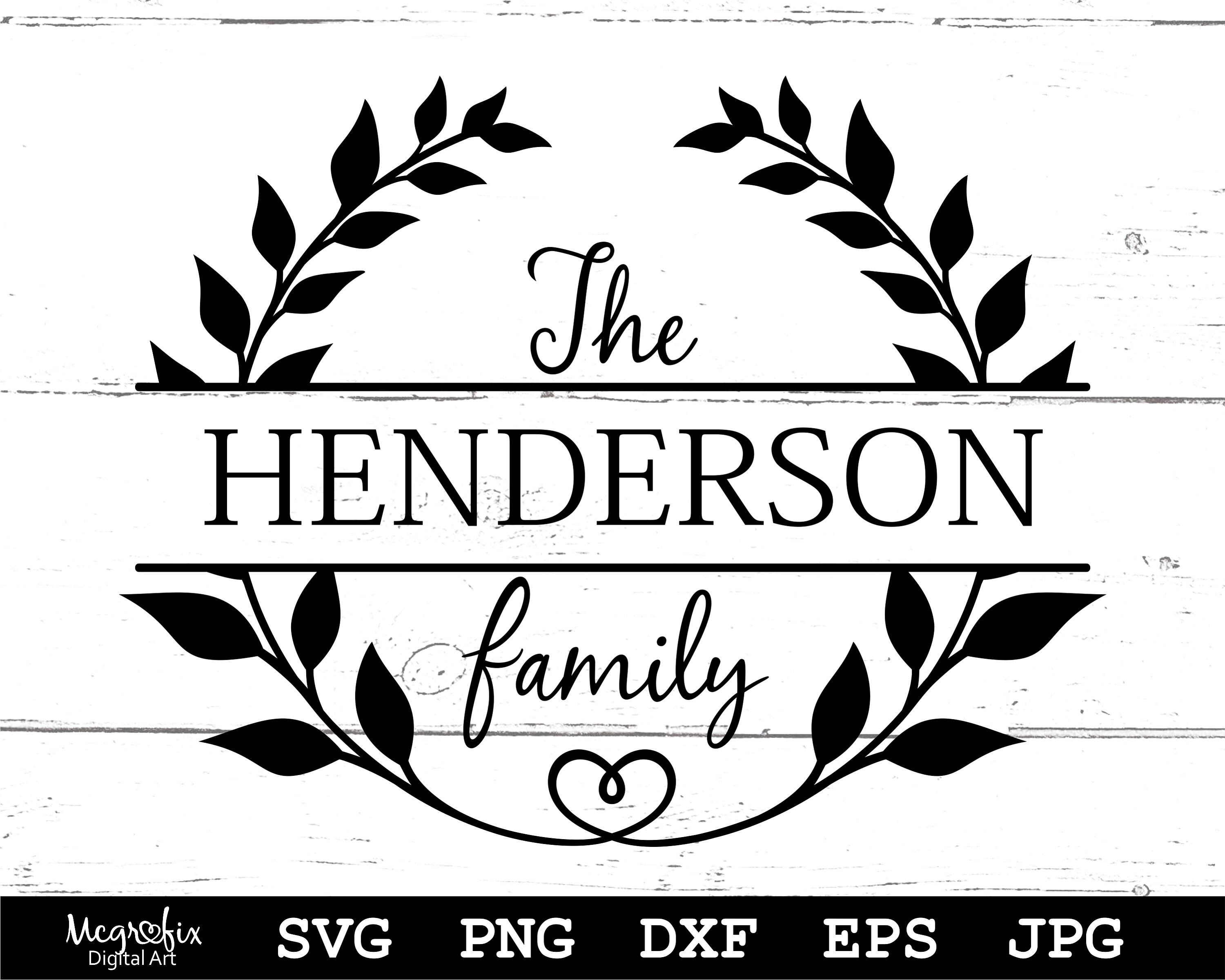 Family Name Monogram SVG Family Name SVG Farmhouse Sign - Etsy