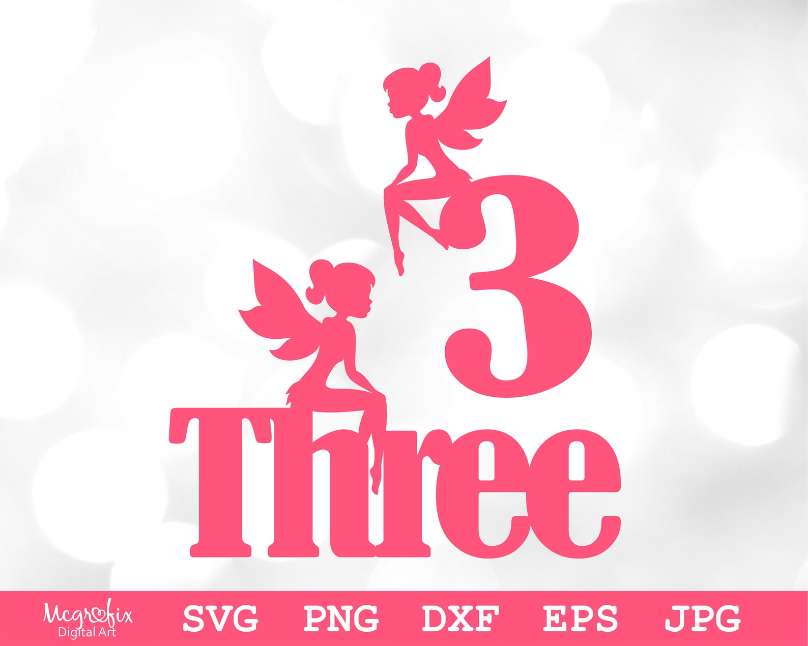 3rd Birthday Cake Topper SVG Fairy Birthday SVG 3rd | Etsy