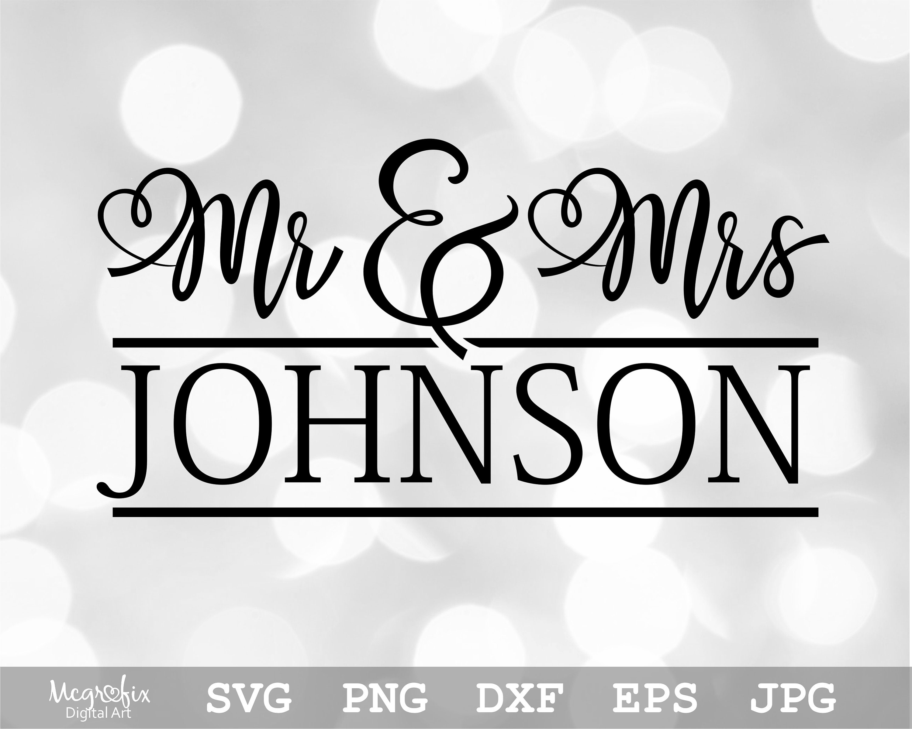Mr & Mrs SVG Mr and Mrs Monogram SVG Family Name SVG - Etsy