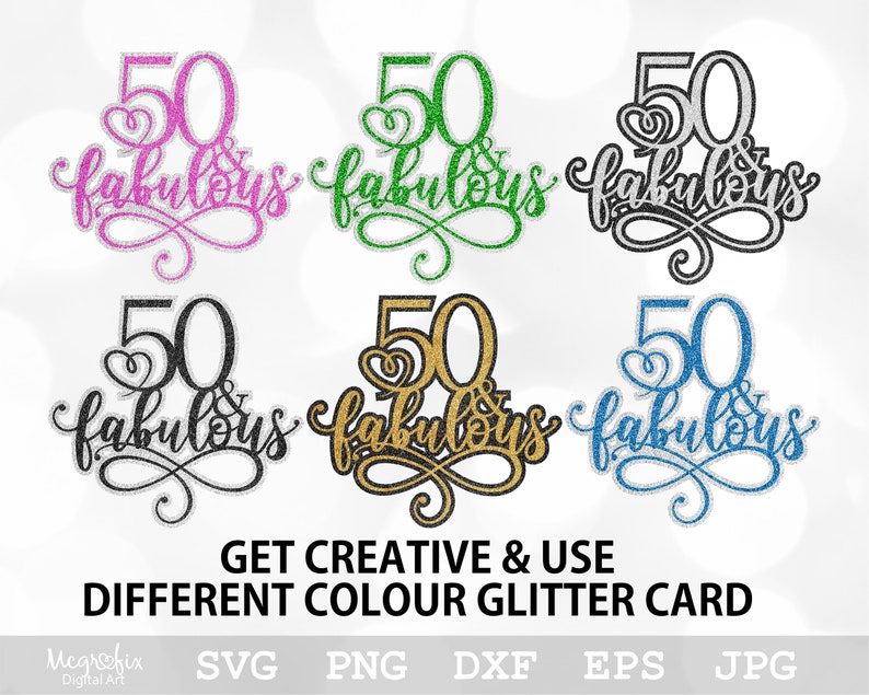 50th Birthday Cake Topper Svg 50th Birthday Svg 50th Cake Etsy