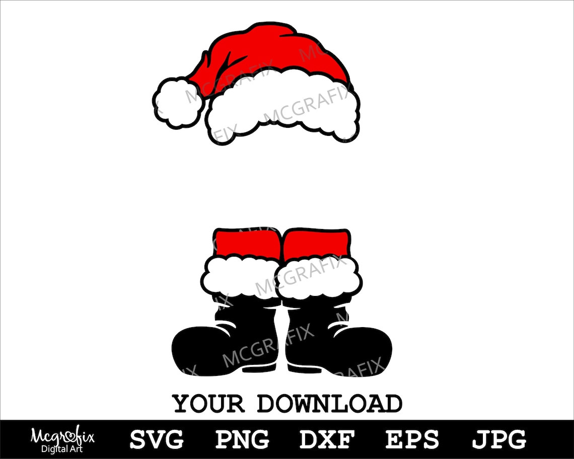 Santa Monogram SVG Santa Claus SVG Santa Layered Cut File - Etsy