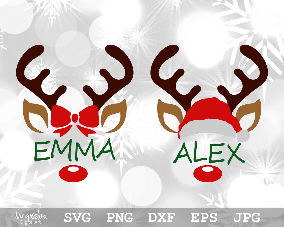 Reindeer Monogram SVG Reindeer Face SVG Christmas Reindeer SVG ...