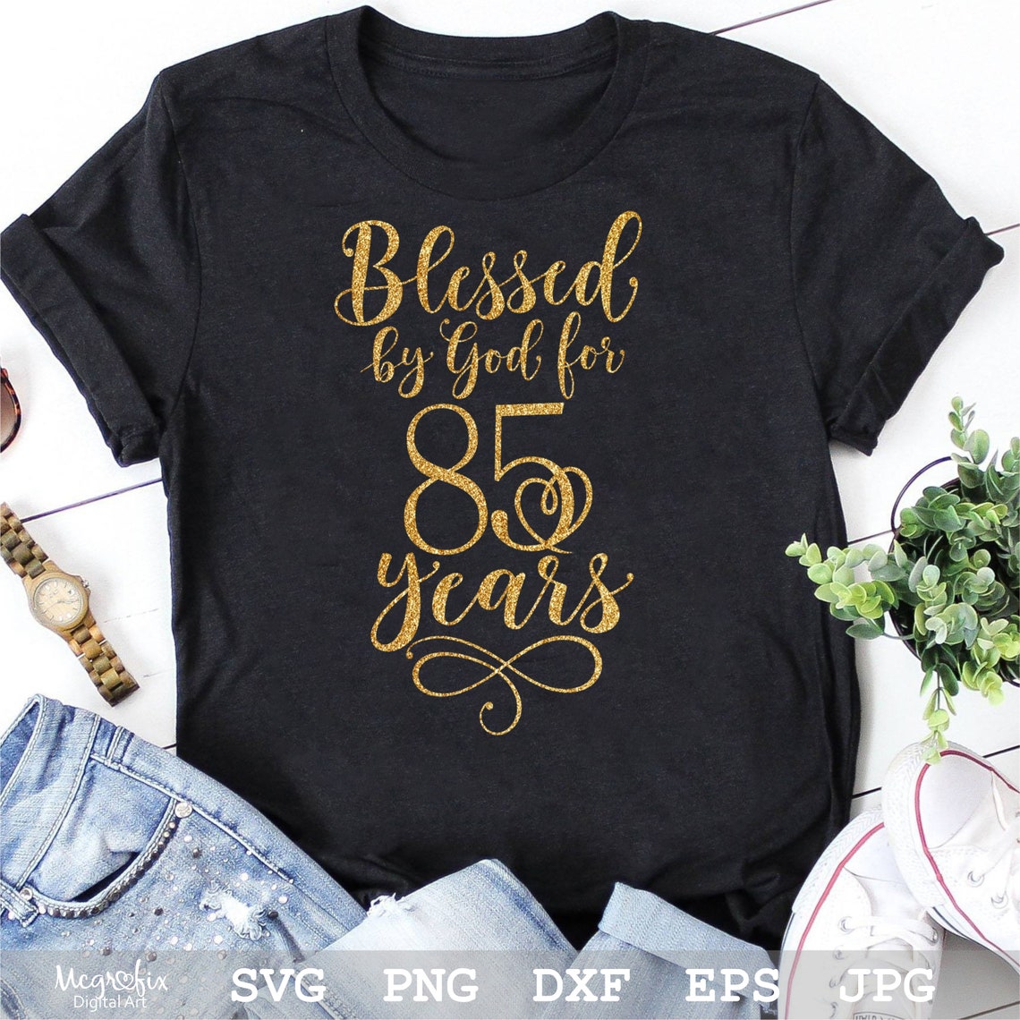 Blessed by God for 85 Years SVG 85th Birthday SVG 85 Years - Etsy