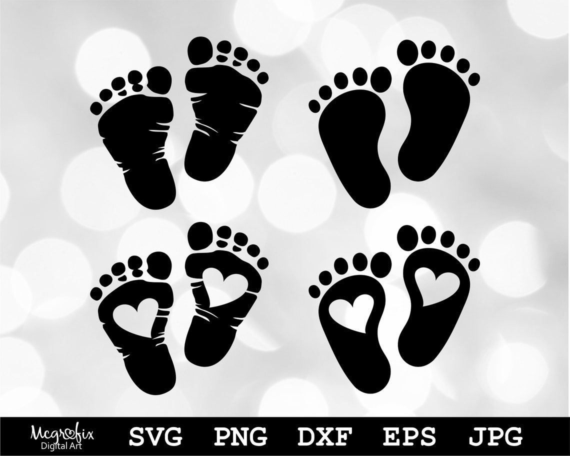 Baby Footprint SVG Bundle Baby Feet SVG Baby Nursery Svg Baby Shower ...