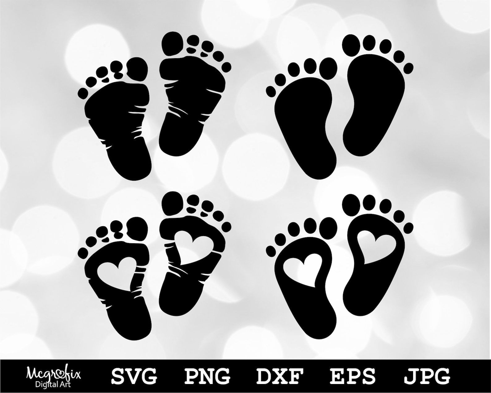 Baby Footprint SVG Bundle Baby Feet SVG Baby Nursery Svg Baby Shower ...