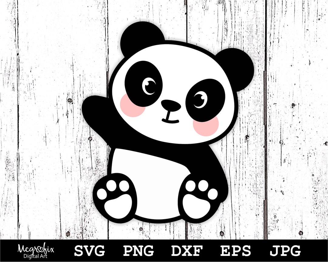 Waving Panda SVG Panda Bear SVG Cute Panda SVG Panda Svg Panda Face Svg ...