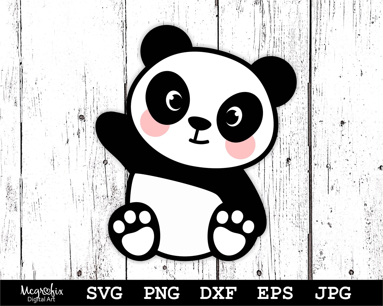 Waving Panda Svg Panda Bear Svg Cute Panda Svg Panda Svg Etsy
