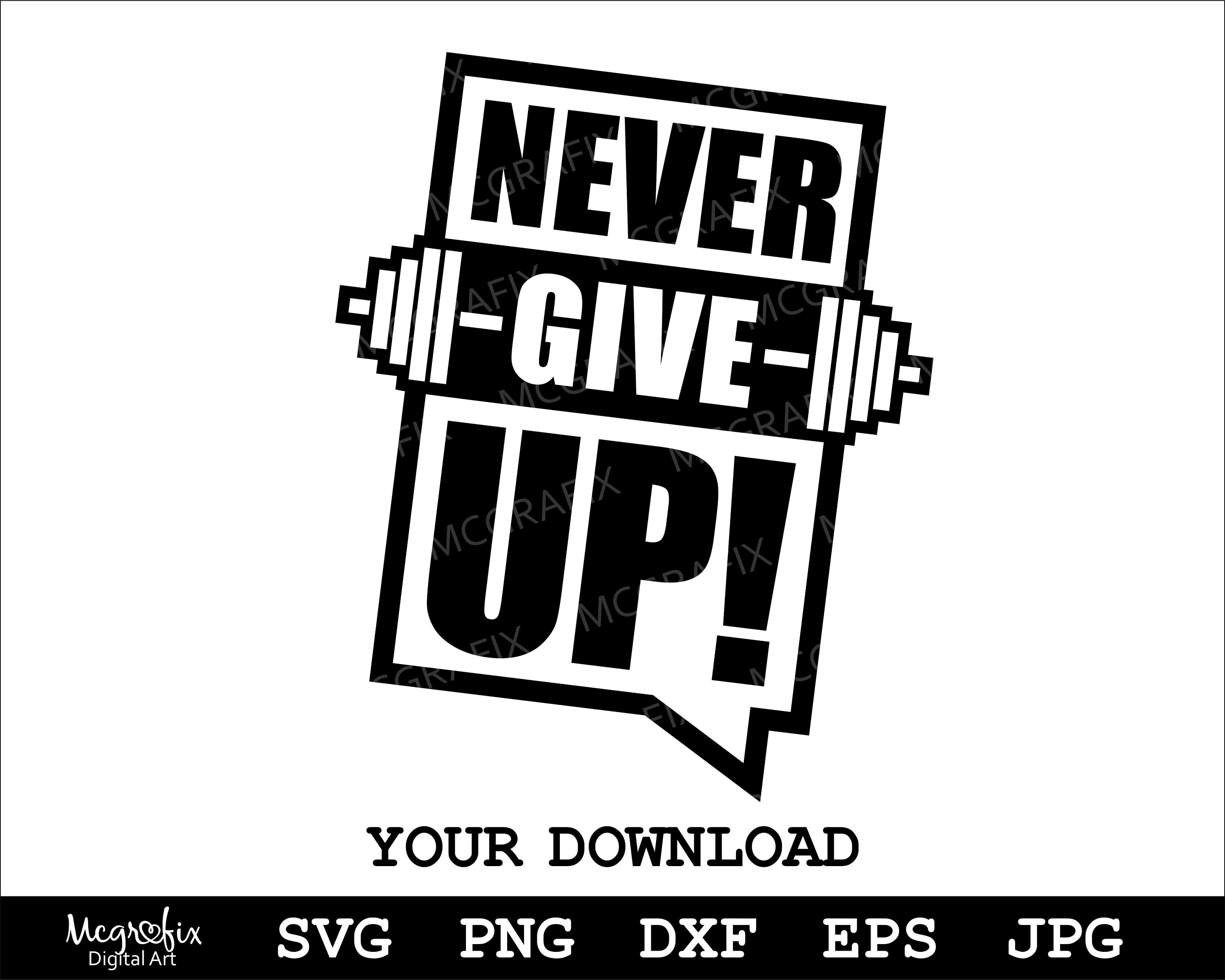 Never Give up SVG Sport SVG Weight Lifting SVG - Etsy