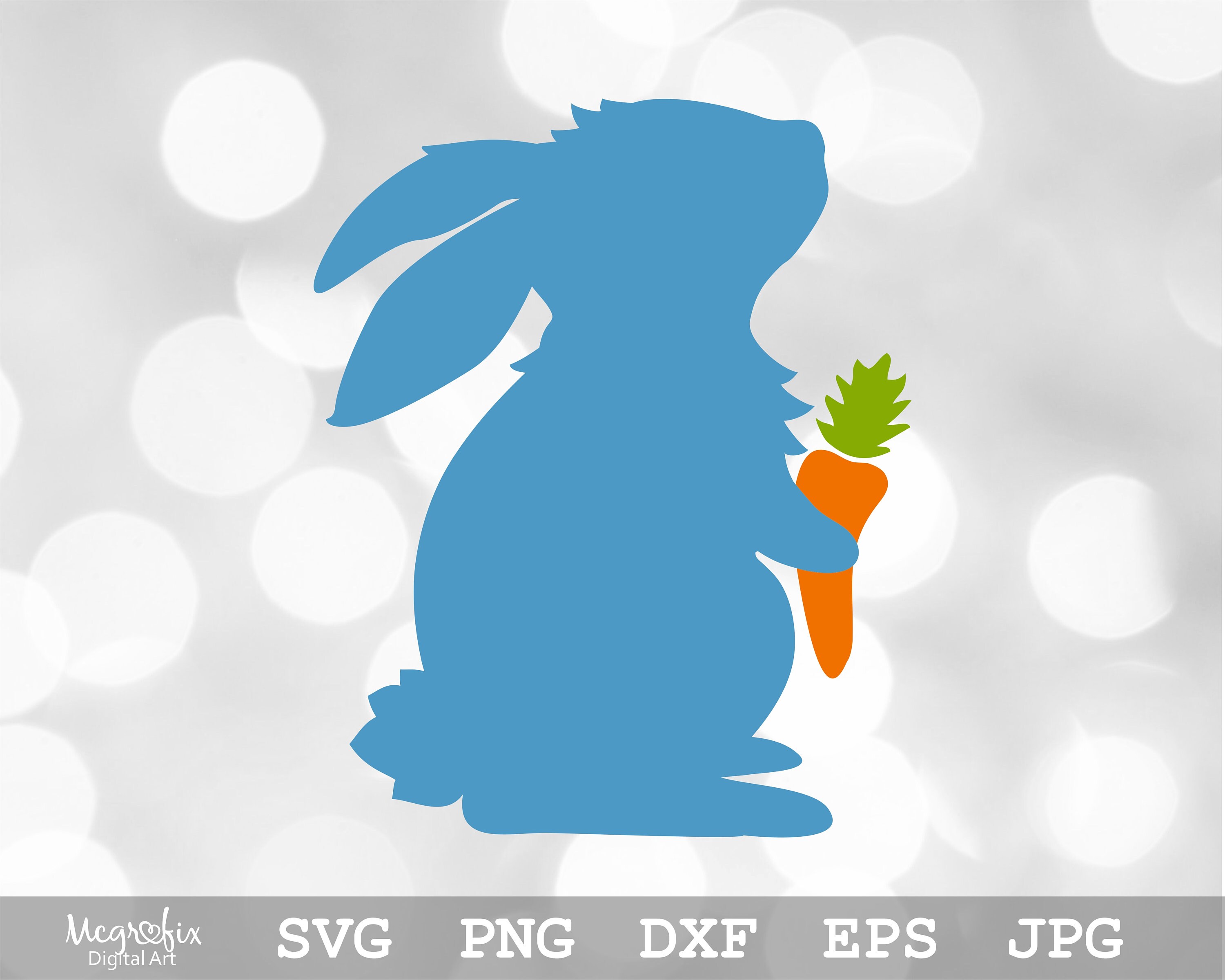 Bunny SVG Bunny With Carrot SVG Cute Bunny SVG Easter | Etsy