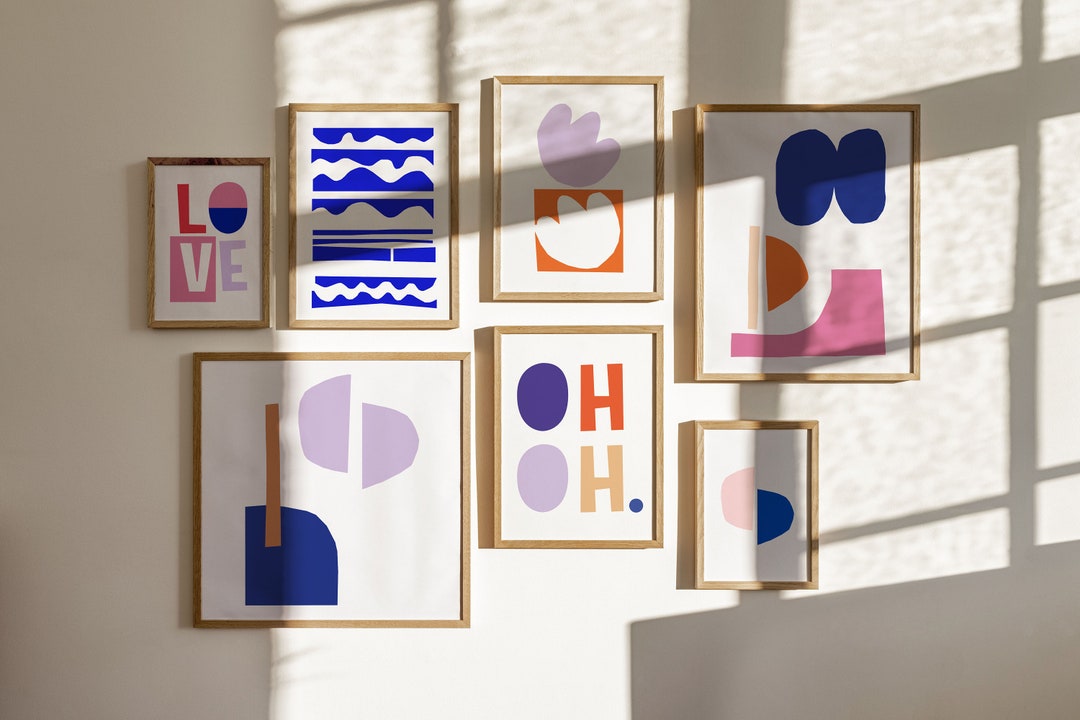 Abstract Cutout Poster Set // Gallery Wall // Abstract Art Print ...