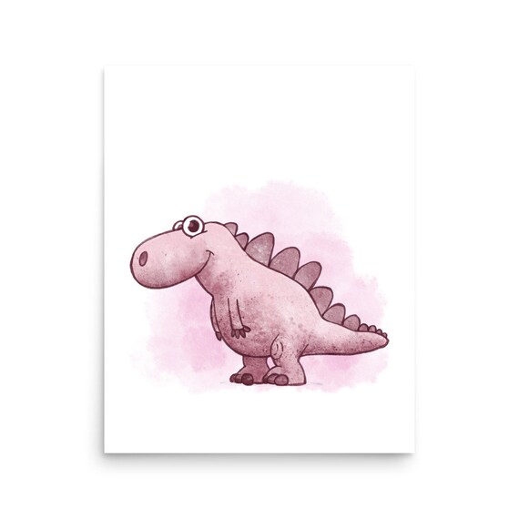 Pink Rex Dino Poster Dinosaur Wall Art Dino Prints for Kids | Etsy