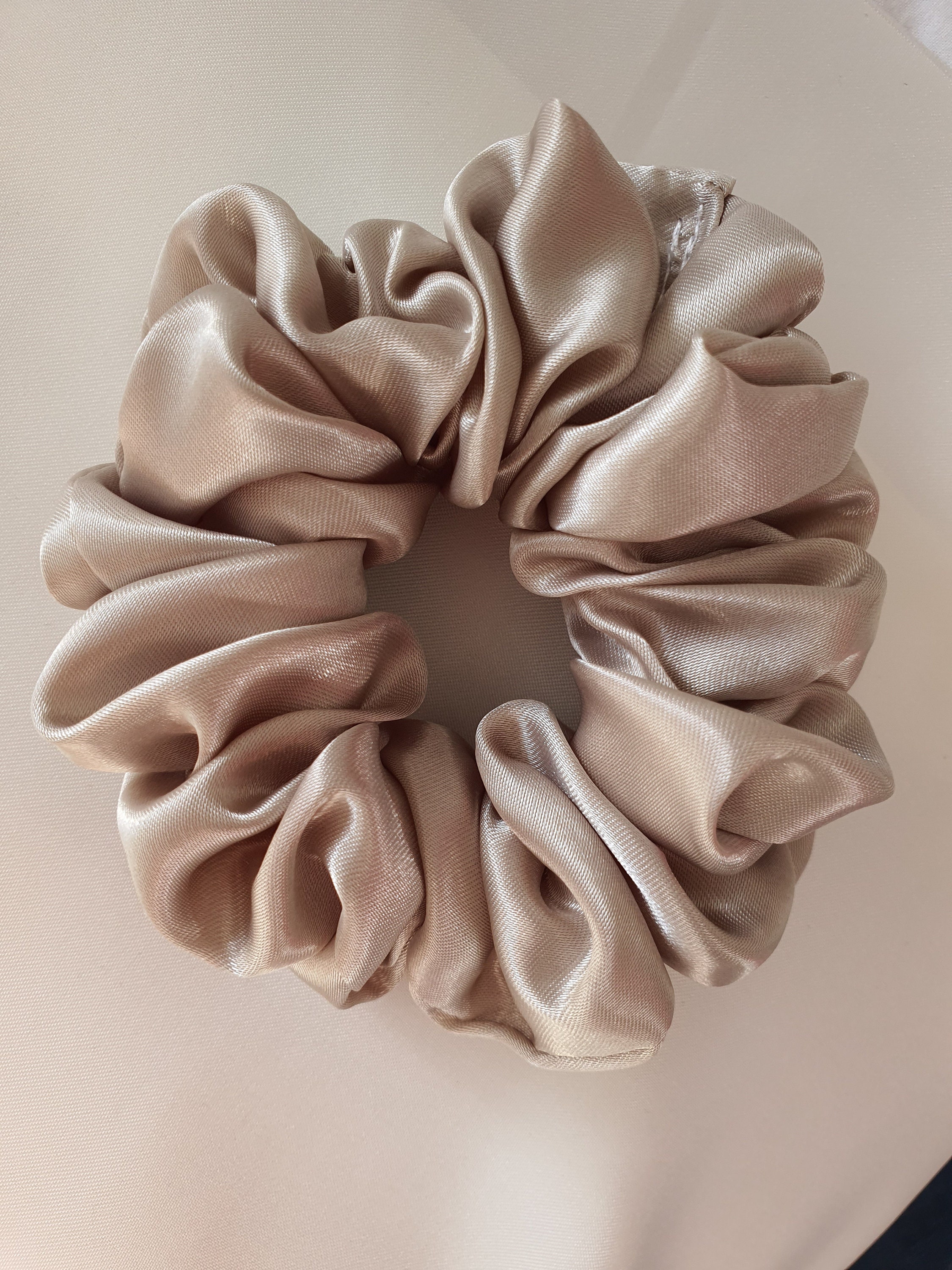 Large Lux Satin Scrunchie | Champagne Colour | Luxury Large Scrunchie ...