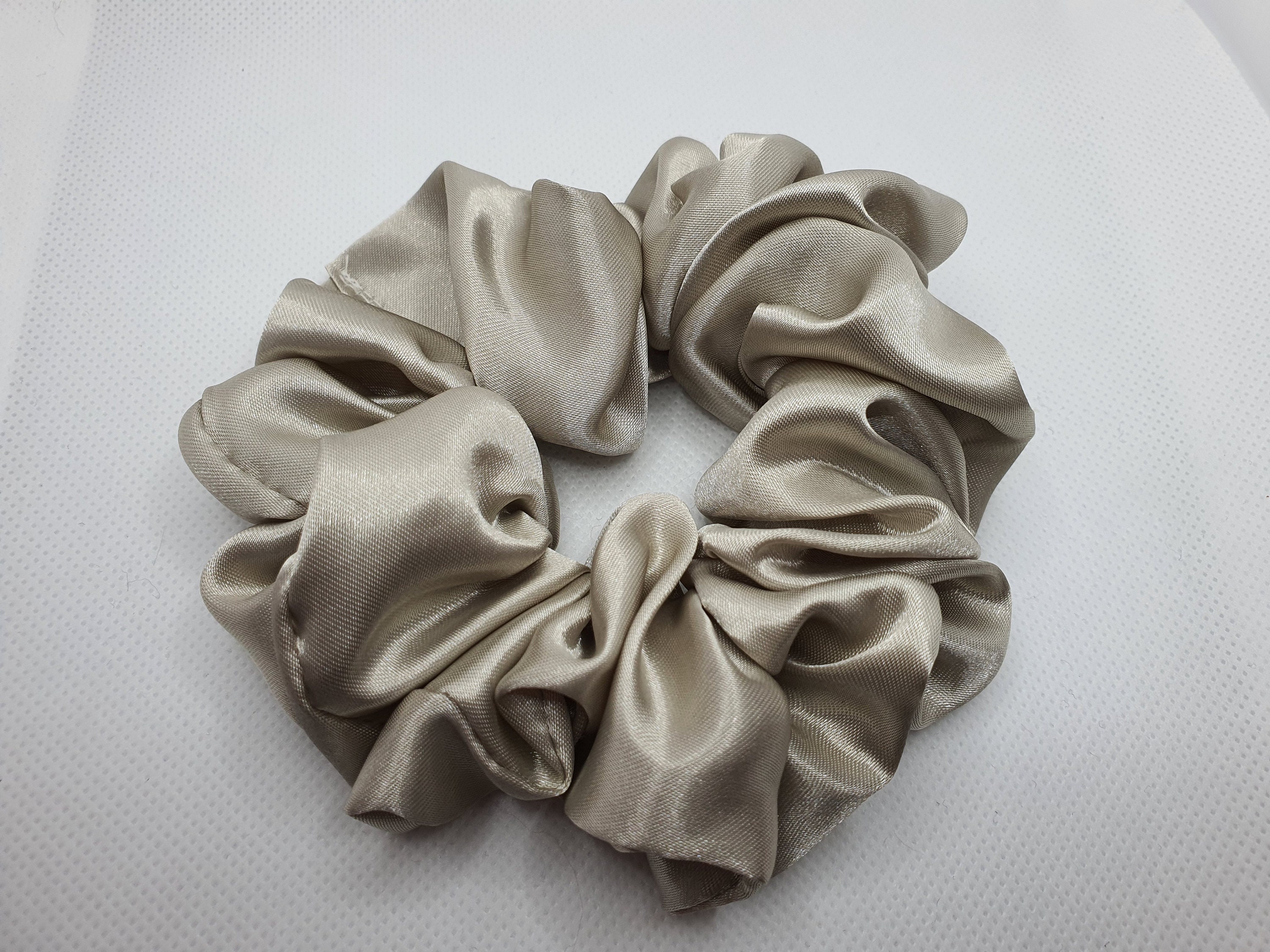 Large lux satin scrunchie | champagne colour | luxury large scrunchie ...
