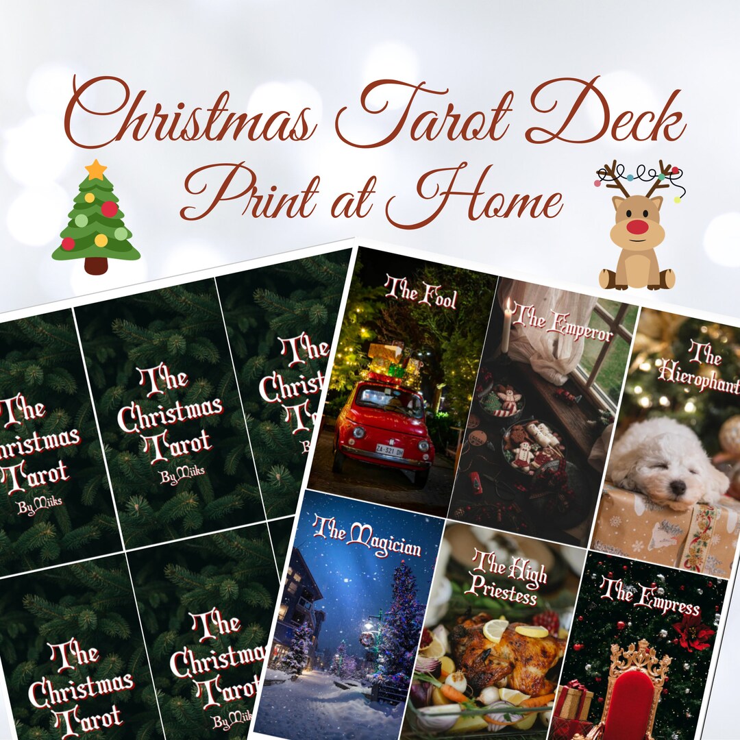 Printable : Christmas Tarot Deck ( 78 Cards) / PDF File - Etsy