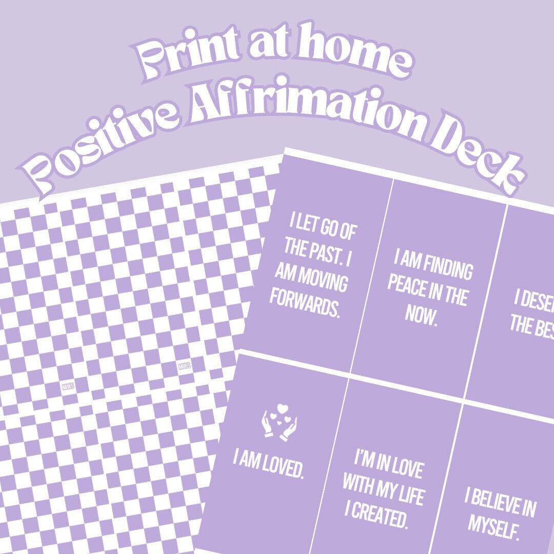 Printable: Positive Affirmation Deck 40 Cards / PDF File - Etsy