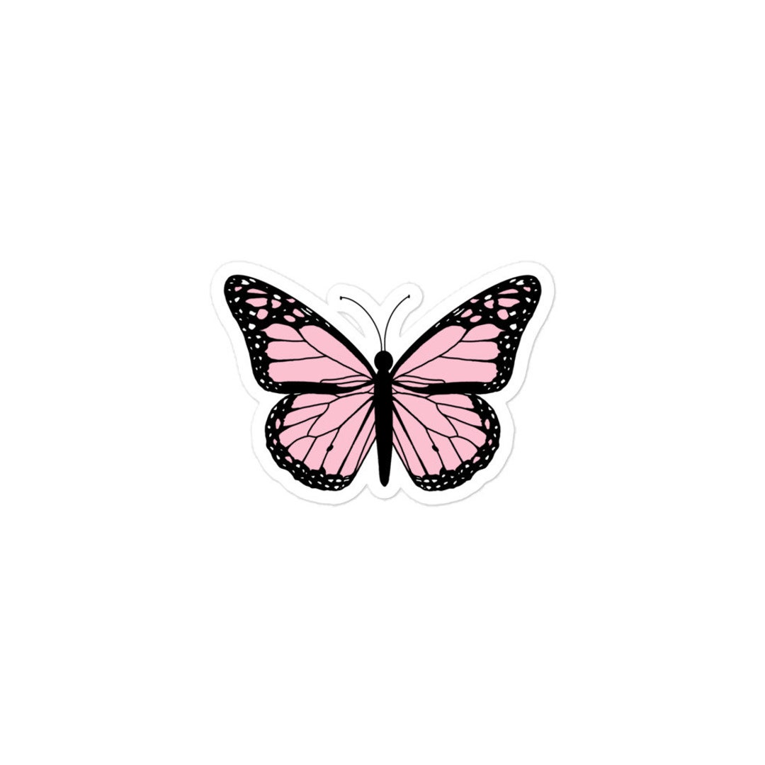 Pink Butterfly Sticker - Etsy