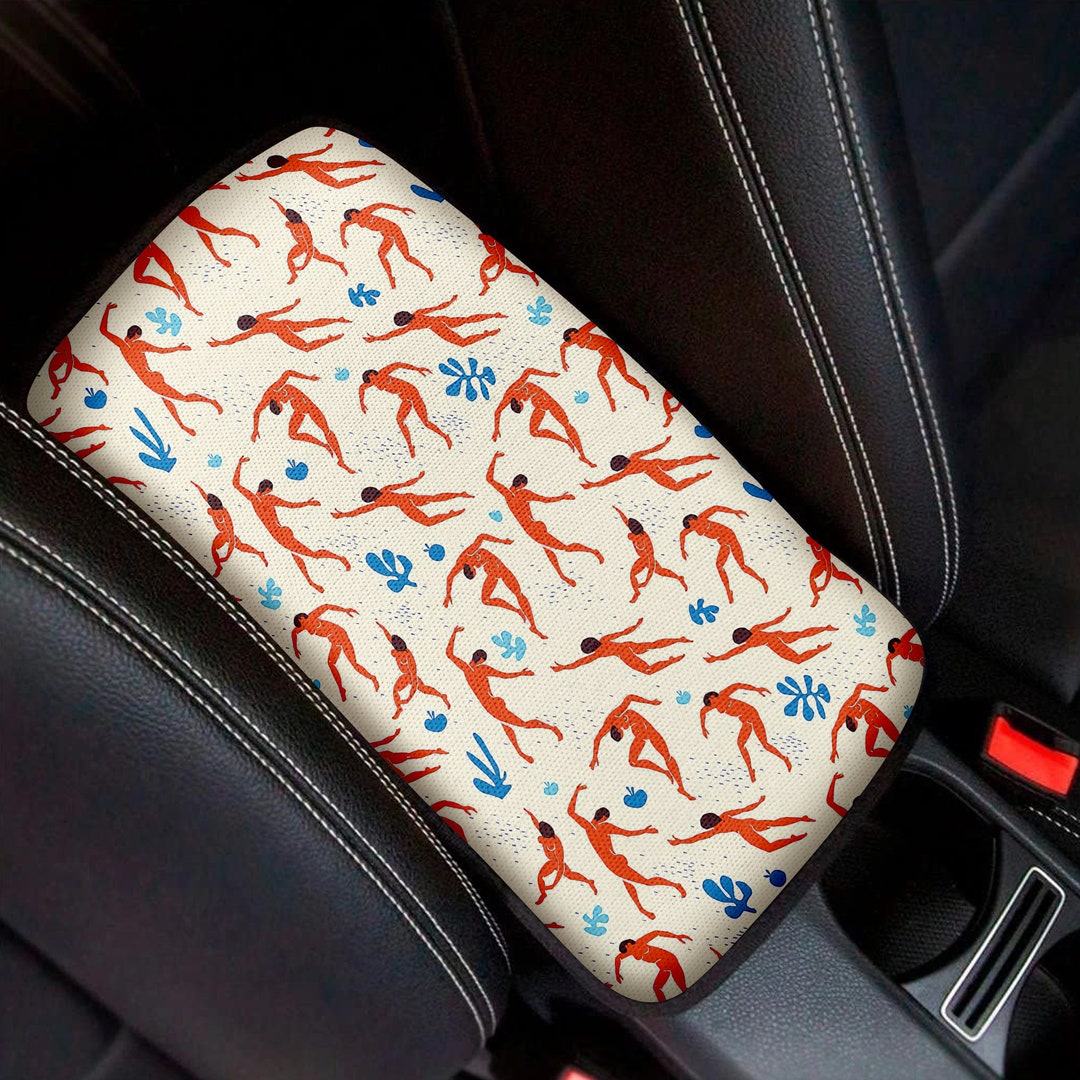 Boho Abstract Matisse Center Console Cover, Boho Car Center Console ...