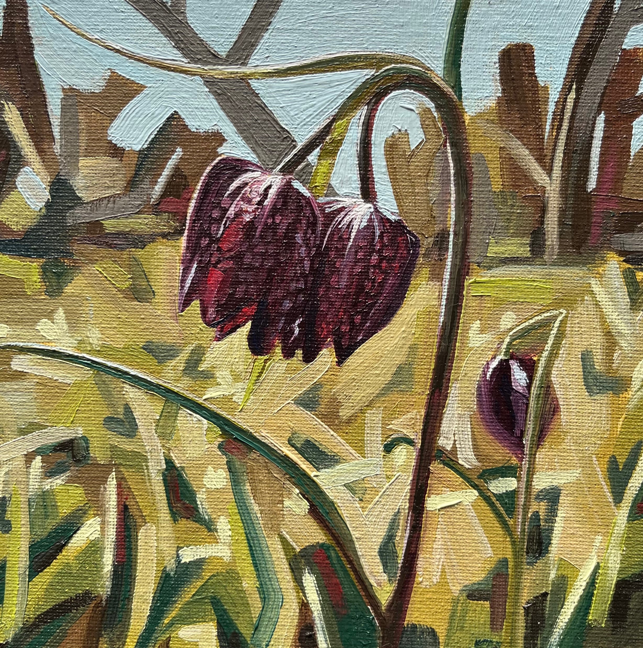 Original Oil Painting snakes Head Fritillary - Etsy