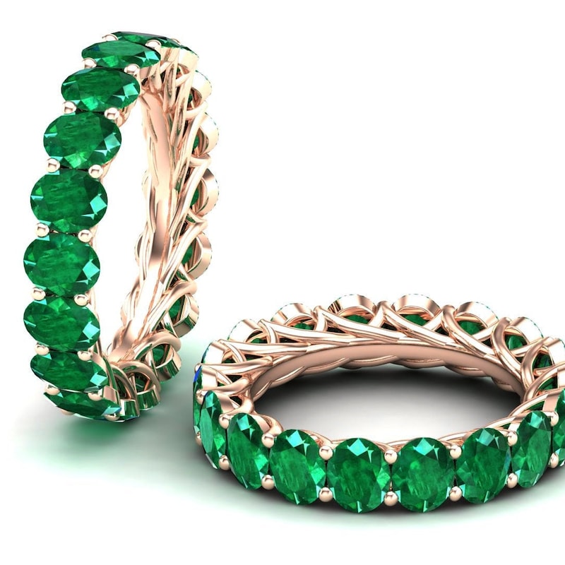 Emerald Eternity Band - Etsy