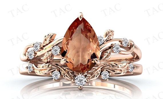 Color Changing Zultanite Engagement Ring Set Pear Cut - Etsy