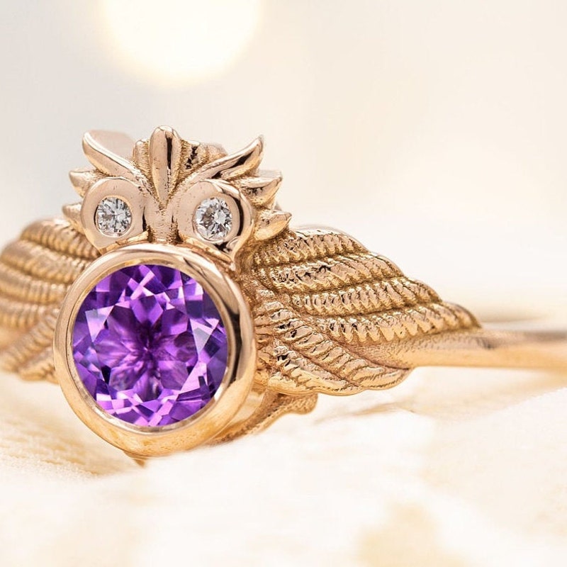 Amethyst Owl - Etsy