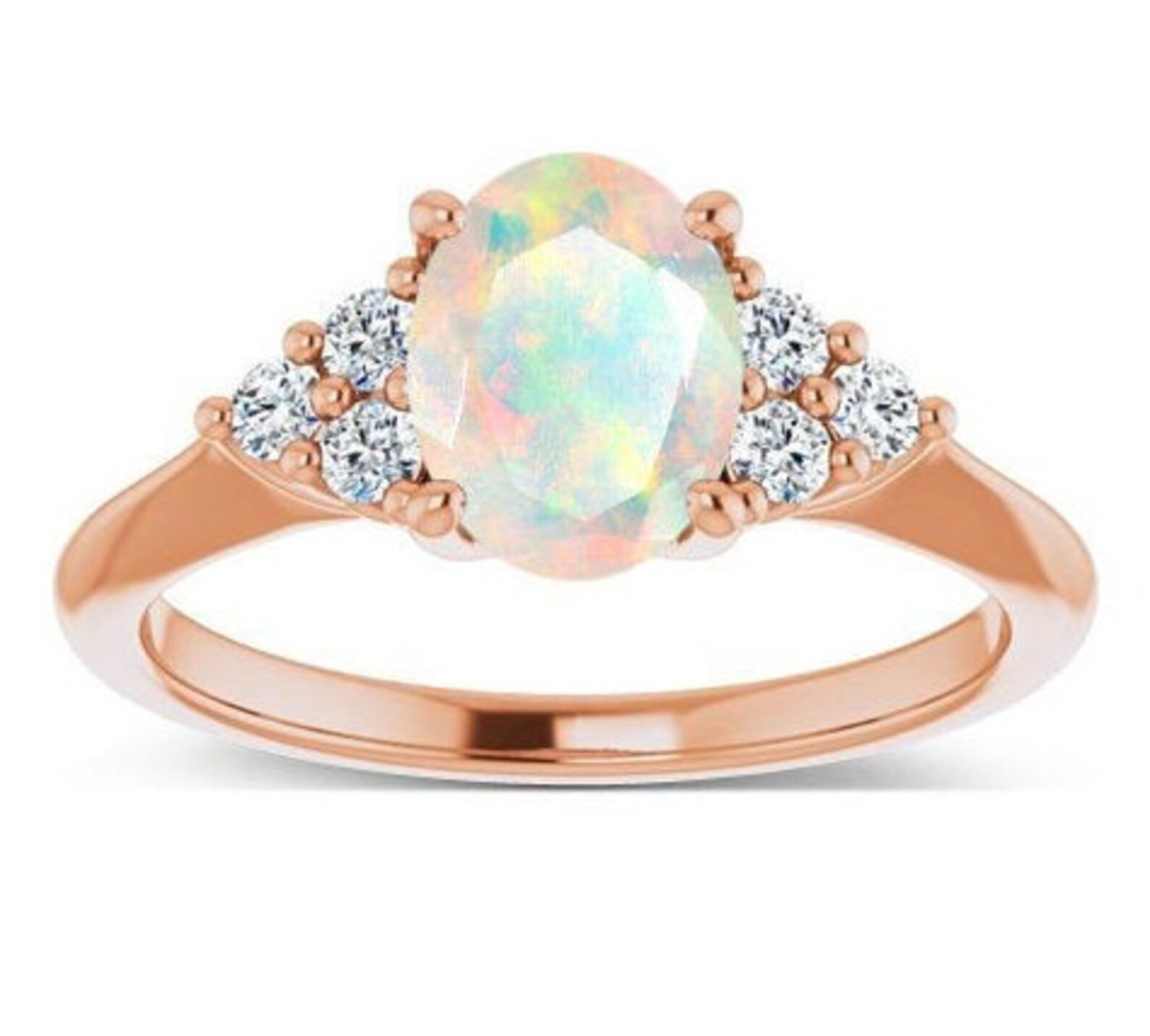 Unique Fire Opal Engagement Ring Vintage Opal Wedding Ring Art | Etsy