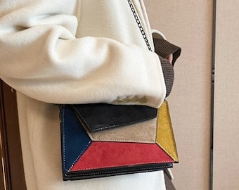 Suede Patchwork Bag | Etsy