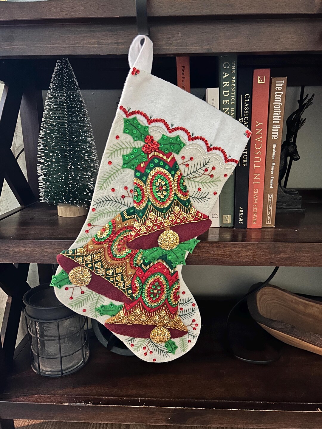 Merry Stockings "christmas Bells" 18" Felt Stocking - Etsy