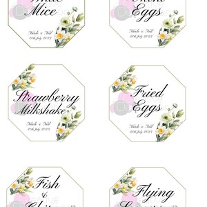 Wedding Sweet Buffet Labels, Sweet Buffet Labels, Sweet Vase Labels ...
