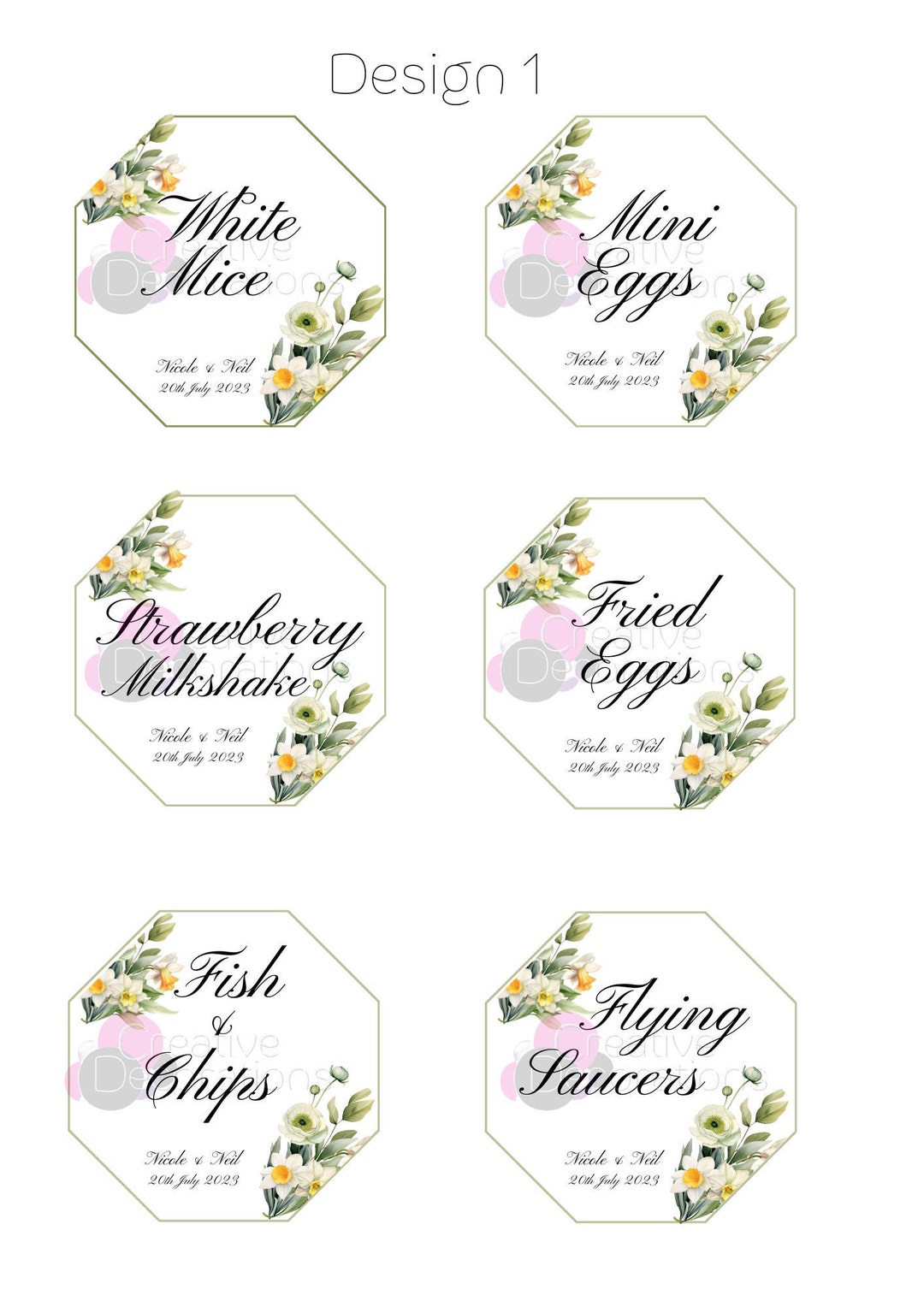 Wedding Sweet Buffet Labels, Sweet Buffet Labels, Sweet Vase Labels ...