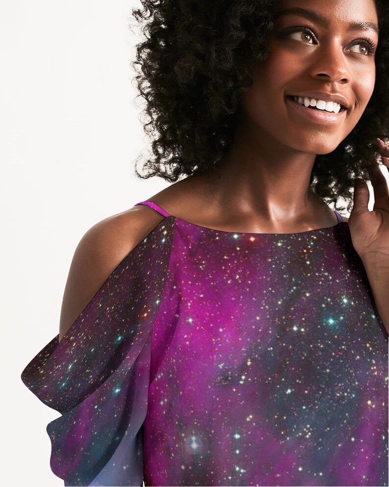 Galaxy Dress, Women's Open Shoulder A-line Dress, Astronomy Gifts ...