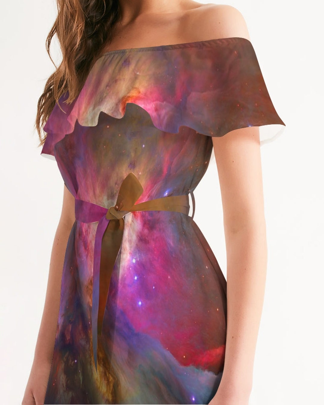 Galaxy Dress, Off-shoulder Dress, Astronomy Gifts, Science Dress, Space ...