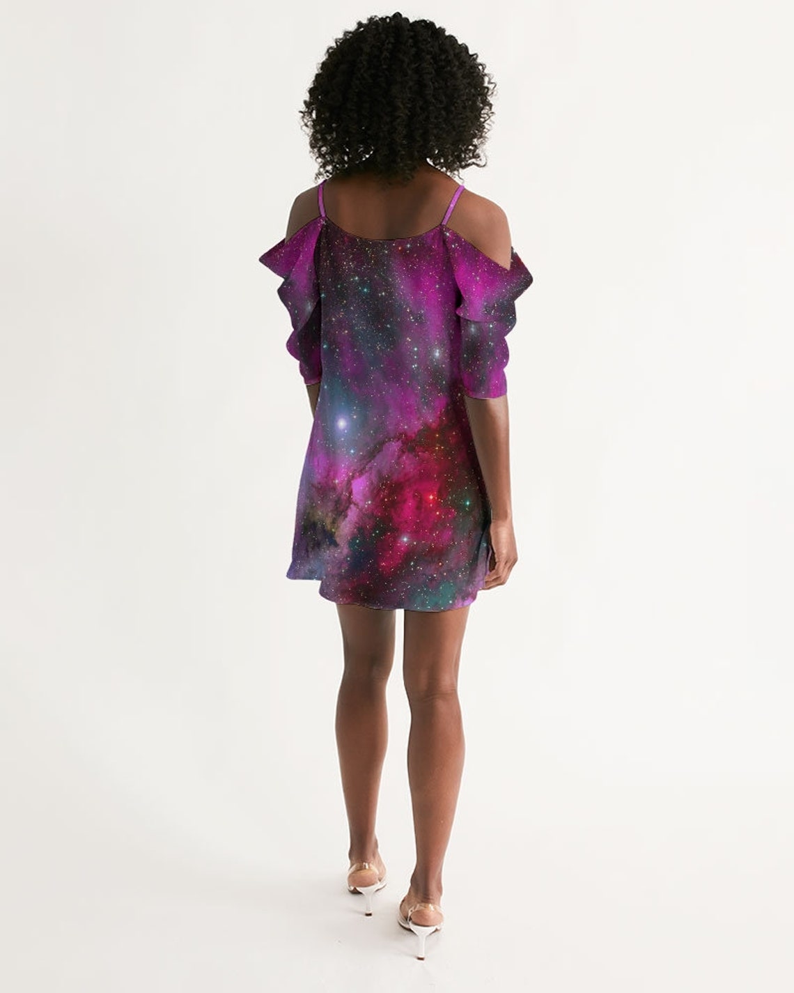 Galaxy Dress, Women's Open Shoulder A-line Dress, Astronomy Gifts ...