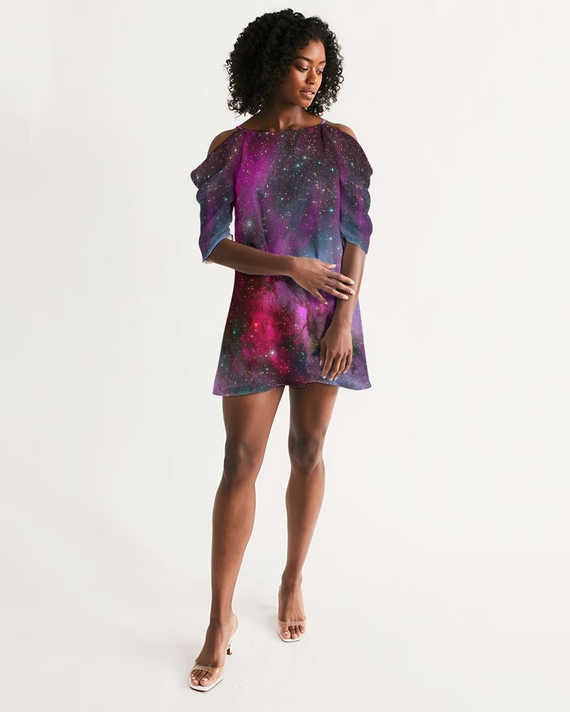 Galaxy Dress, Women's Open Shoulder A-line Dress, Astronomy Gifts ...