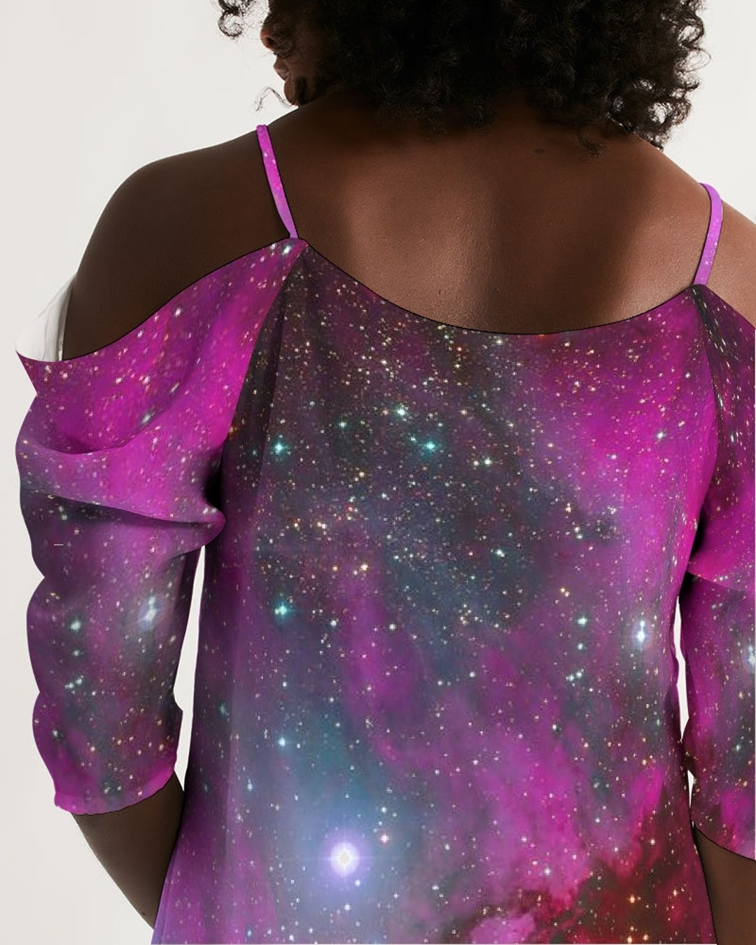 Galaxy Dress, Women's Open Shoulder A-line Dress, Astronomy Gifts ...