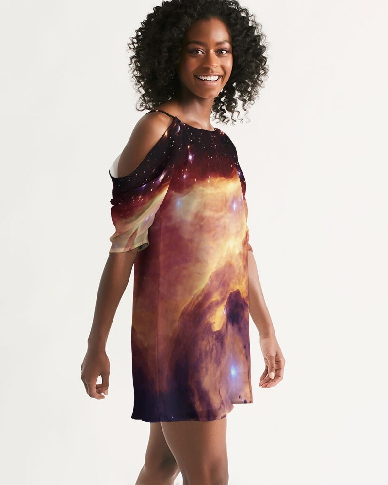 Galaxy Dress, Women's Open Shoulder A-line Dress, Astronomy Gifts ...