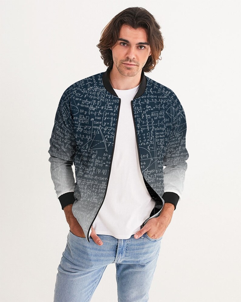 Cool Math Teacher Gift, Men's Mathematics Ornament Bomber Jacket, Math ...