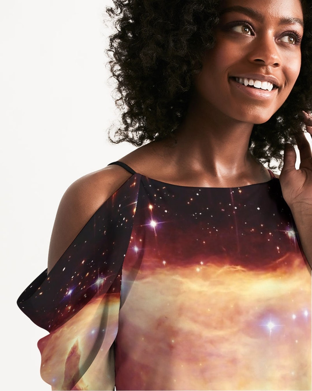 Galaxy Dress, Women's Open Shoulder A-line Dress, Astronomy Gifts ...