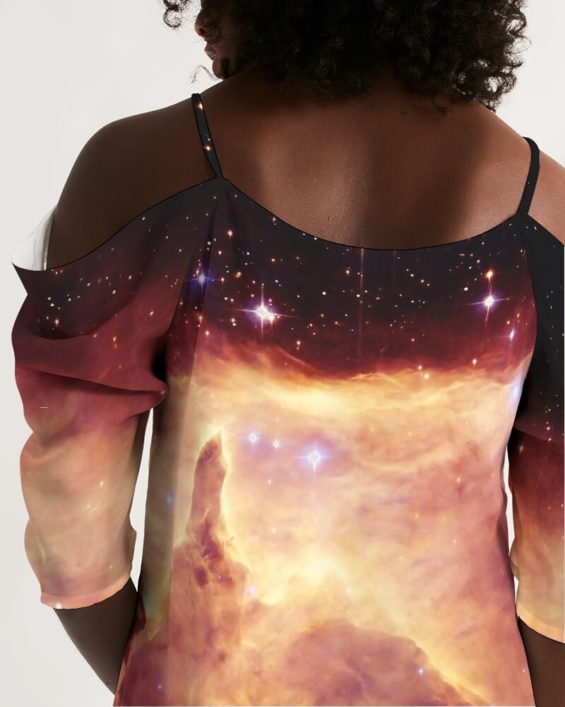 Galaxy Dress, Women's Open Shoulder A-line Dress, Astronomy Gifts ...