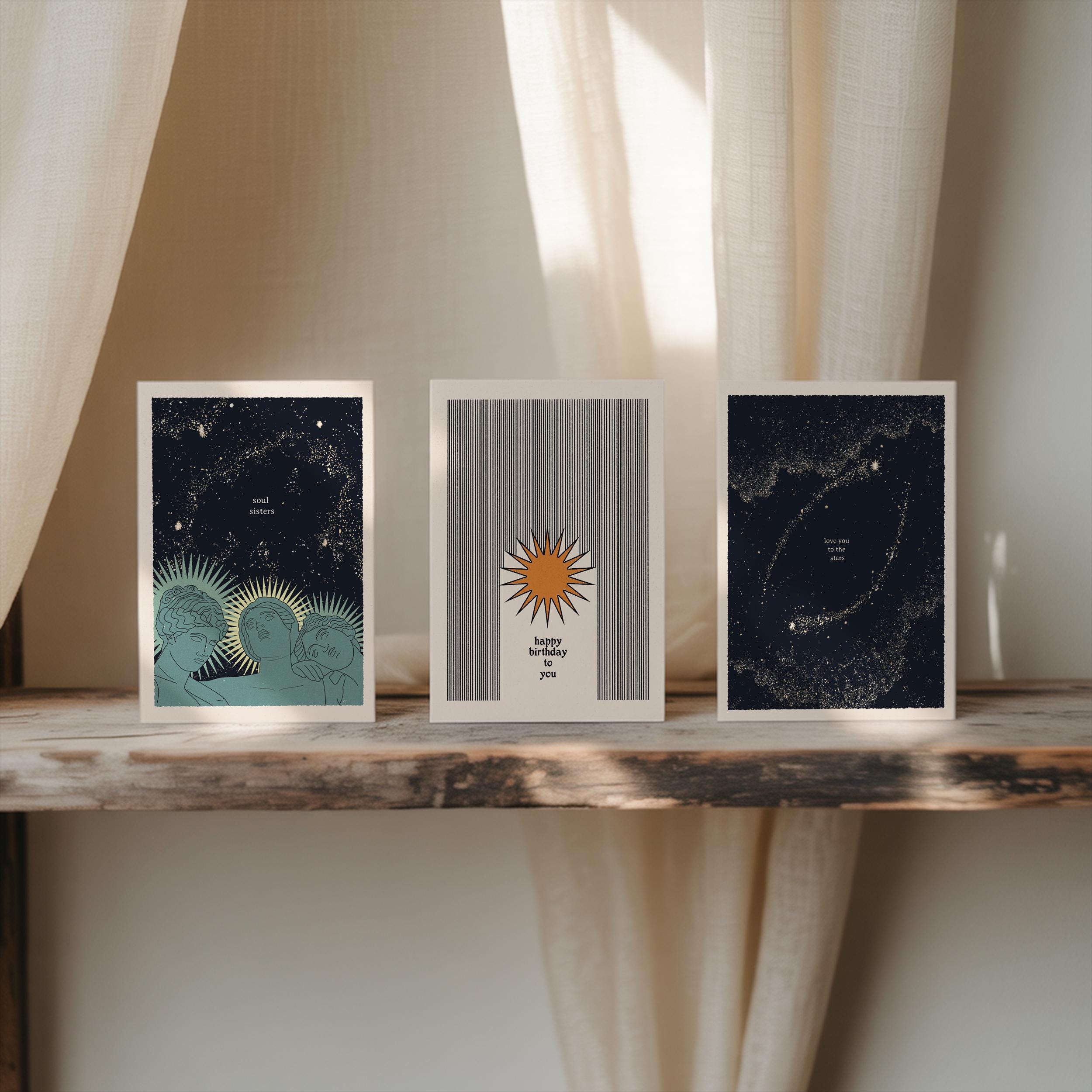 Cosmic Love You Card for Partner | Hand Drawn Constellation Night Sky ...