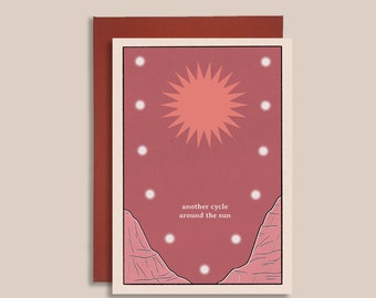 Another Year Around the Sun Birthday Card A6/A5 Greeting - Etsy