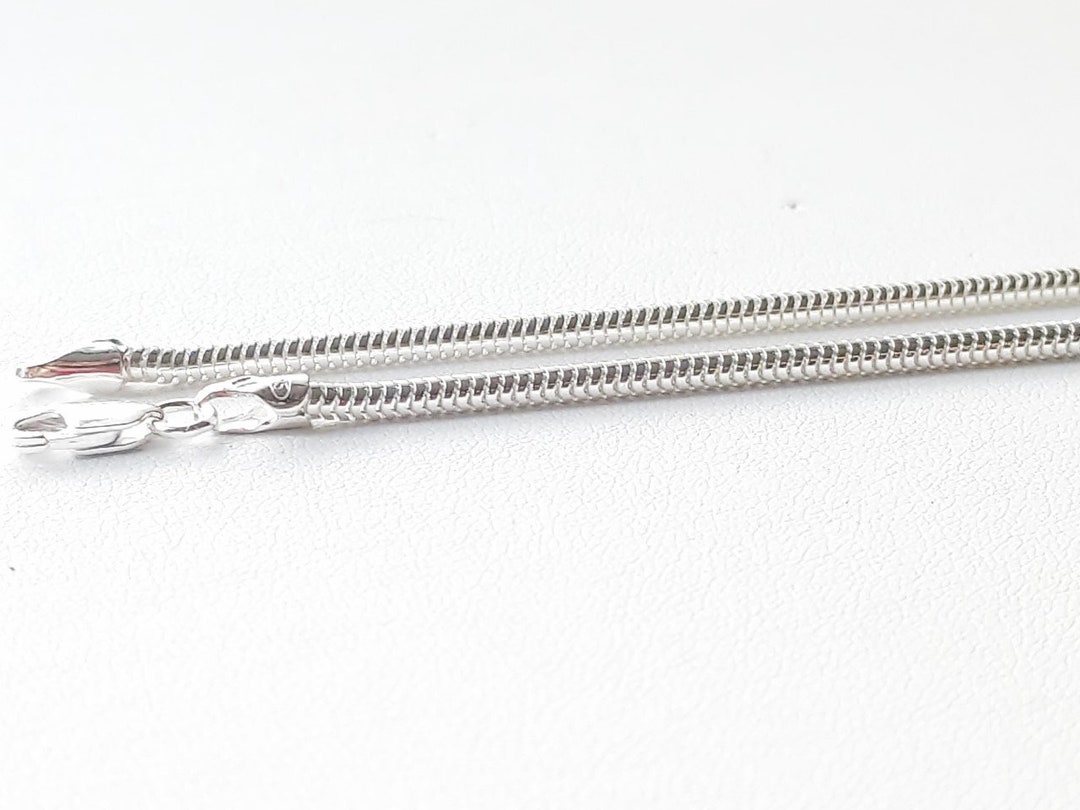 925/1000 Solid Silver Snake Chain - Various Lengths and Widths - With ...