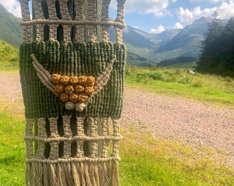 Macrame Highland Cow - Etsy