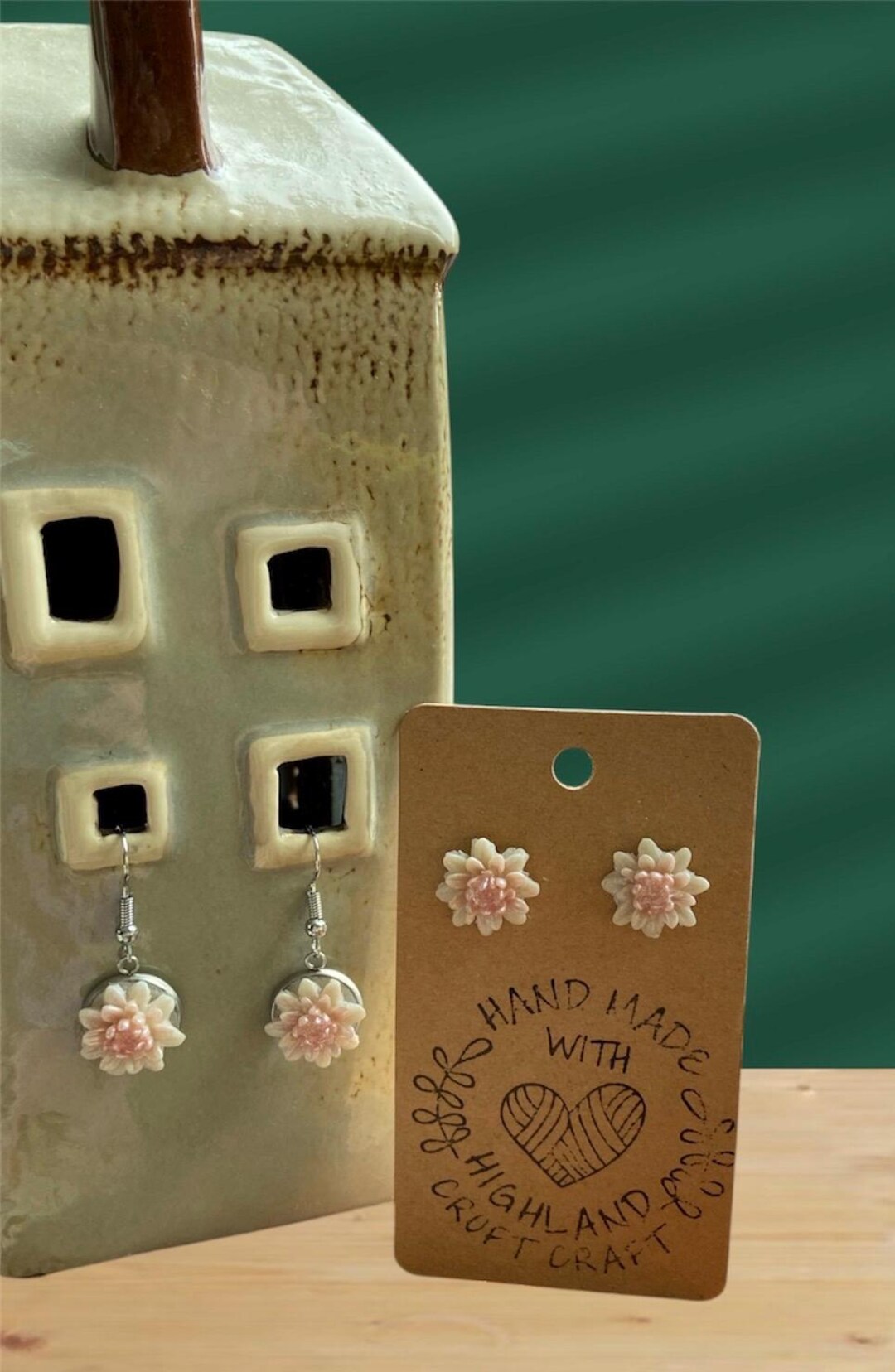 Handmade Ivory Lotus Flower Earrings – Polymer Clay Studs, Wedding ...
