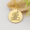 Real 14k Solid Gold Compass Necklace - Personalized Yellow Gold Compass ...