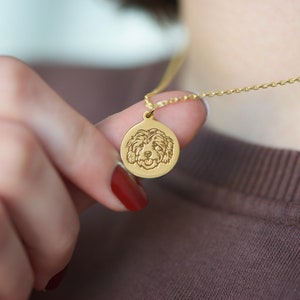 Personalized 14K Solid Gold Cavapoo Necklace - Cute Dog Pendant, Pet ...