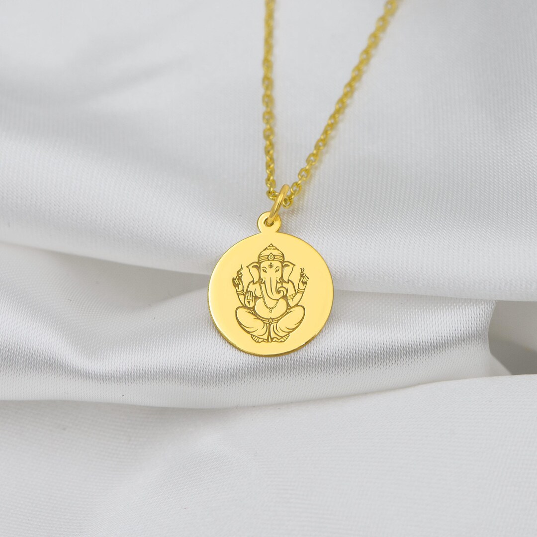 14K Solid Gold Ganesha Pendant - Hindu God Jewelry | Custom Spiritual ...