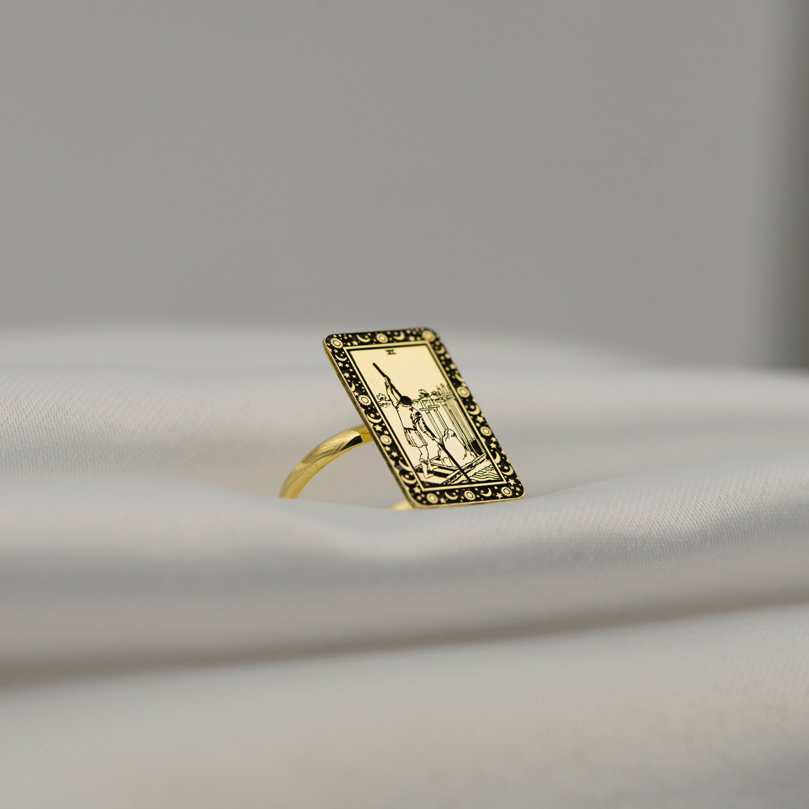 Six of Swords Tarot Card Ring Gold or Silver Tarot Card - Etsy